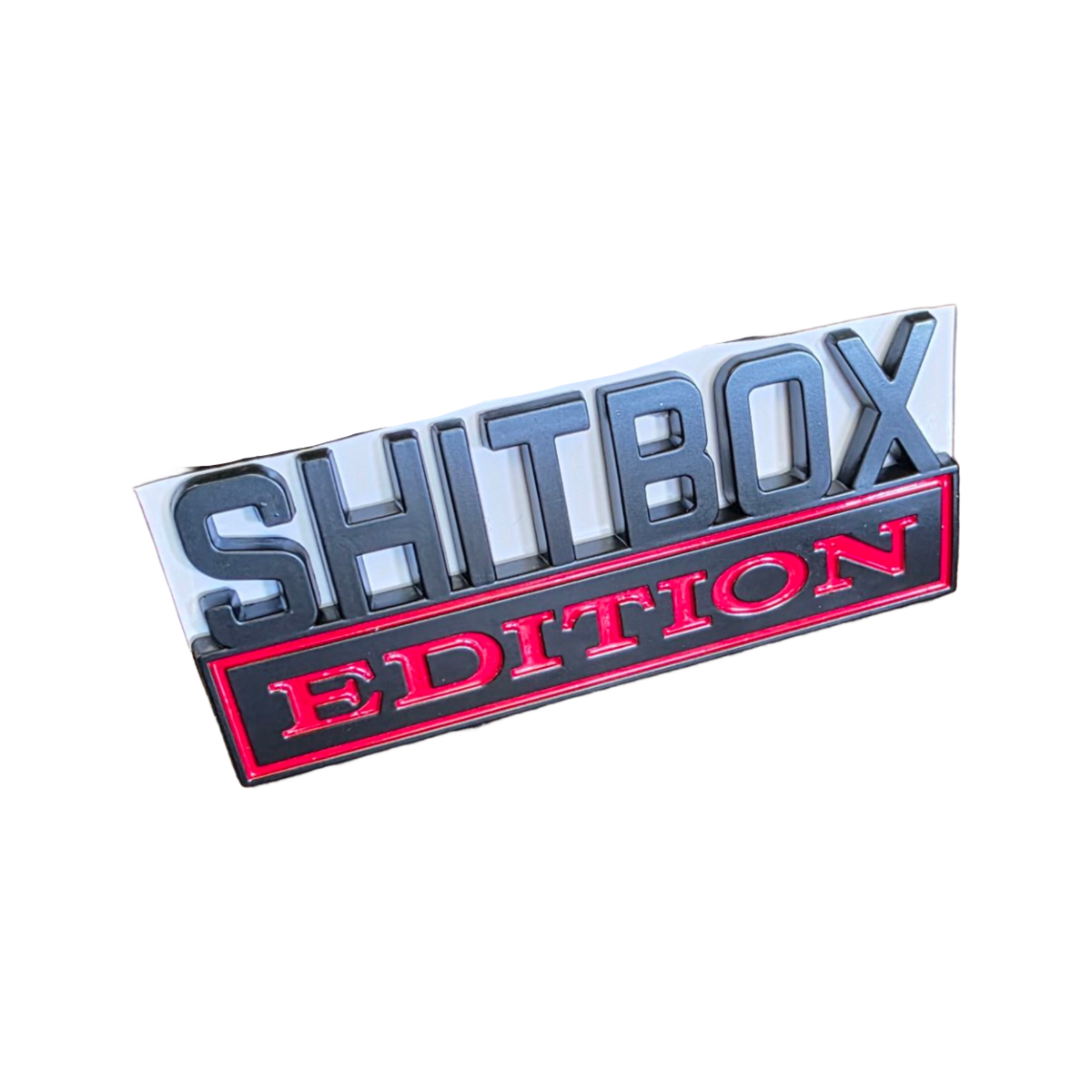"SHITBOX" Edition Emblem / Badge (BLACK) — Commodore Auto Dismantlers